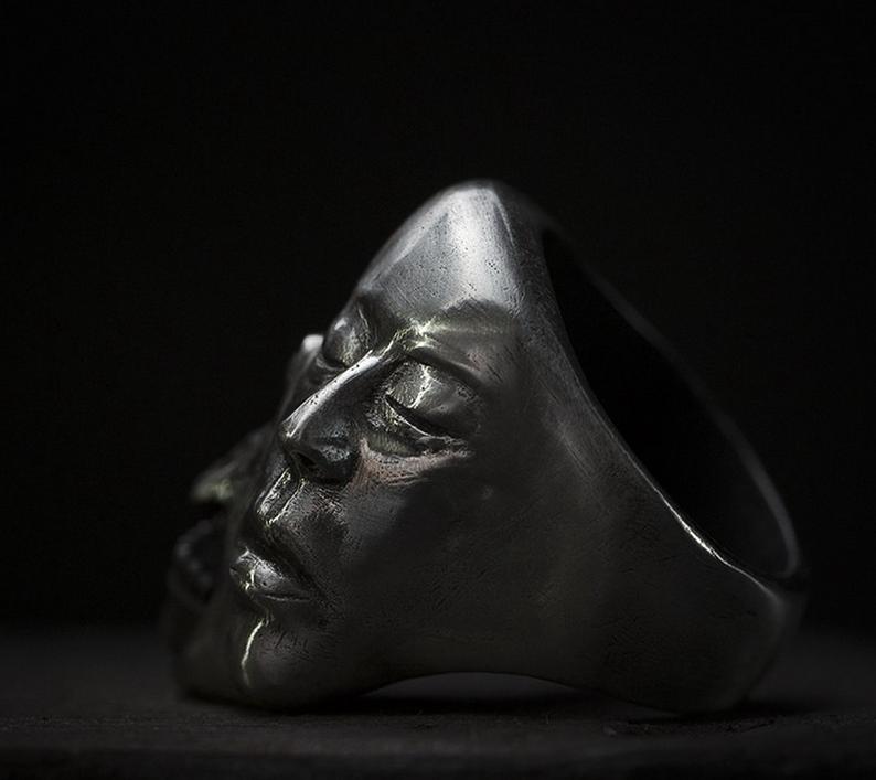 Handmade Steampunk Skull & Face Mask 925 Silver Ring. – The Steampunk ...